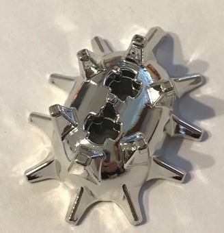 54177 Chrome Silver Minifigure, Weapon Spiked Ball Half with 2 Axle ...